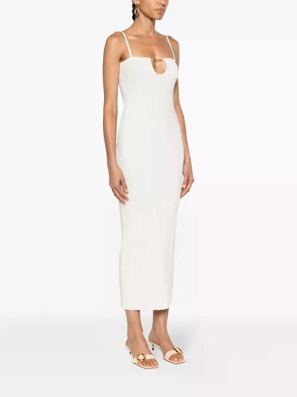 Jacquemus Sierra Ribbed Midi Dress - White