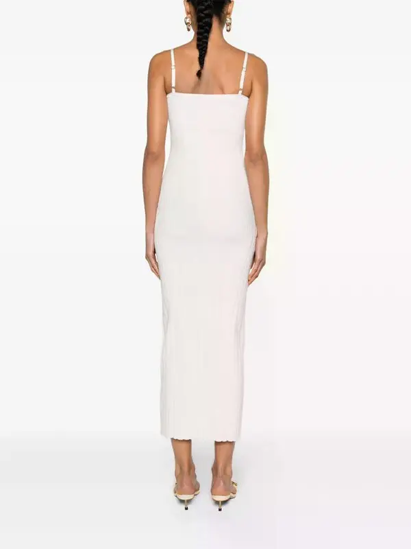 Jacquemus Sierra Ribbed Midi Dress - White