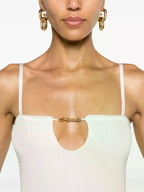 Jacquemus Sierra Ribbed Midi Dress - White