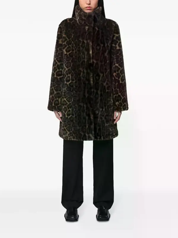 Apparis Leopard-print Faux Fur Coat