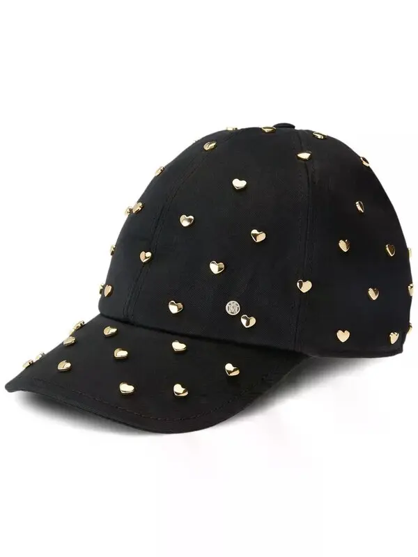 MAISON MICHEL Tiger Stud-embellished Cotton Cap - Black