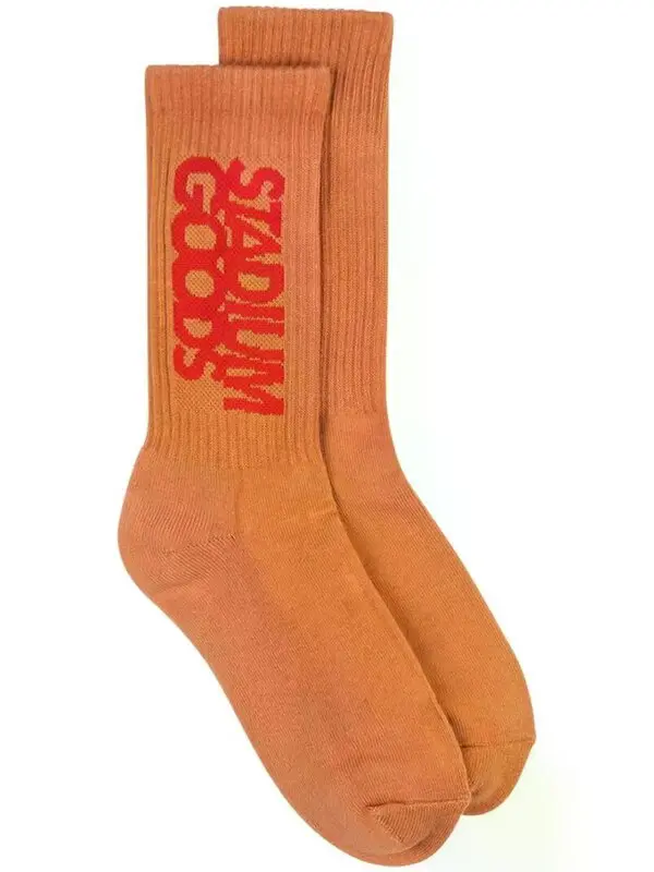 STADIUM GOODS Ribbed Logo Mesa Socks - Orange