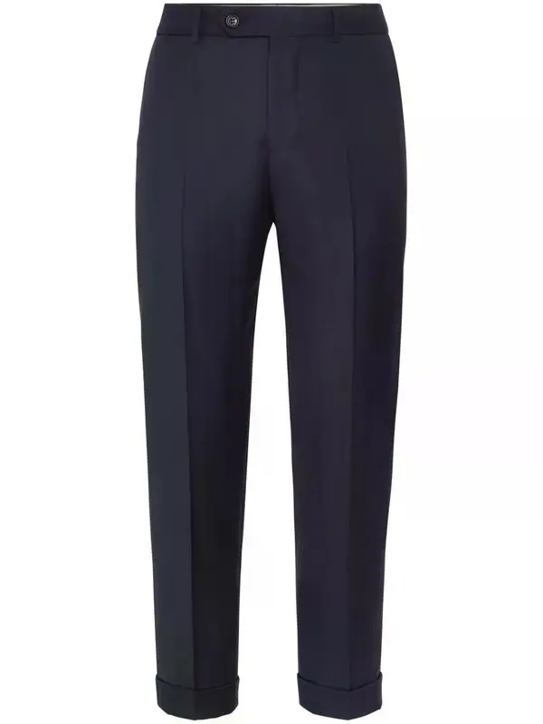 Brunello Cucinelli Tapered-leg Wool Trousers - Blue
