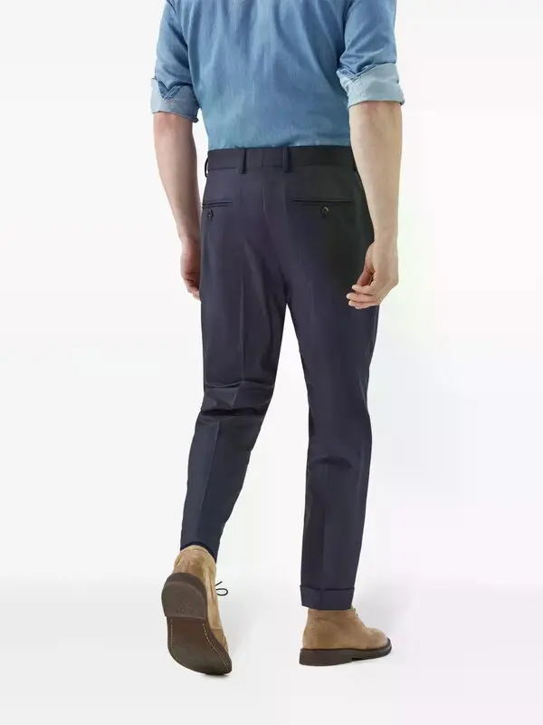 Brunello Cucinelli Tapered-leg Wool Trousers - Blue