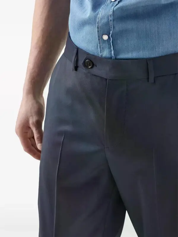Brunello Cucinelli Tapered-leg Wool Trousers - Blue