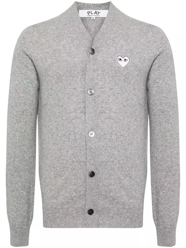 Play Comme Des Garcon Heart-motif Wool Cardigan