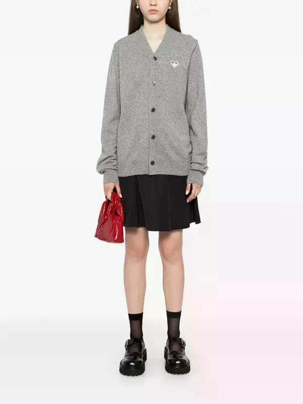 Play Comme Des Garcon Heart-motif Wool Cardigan