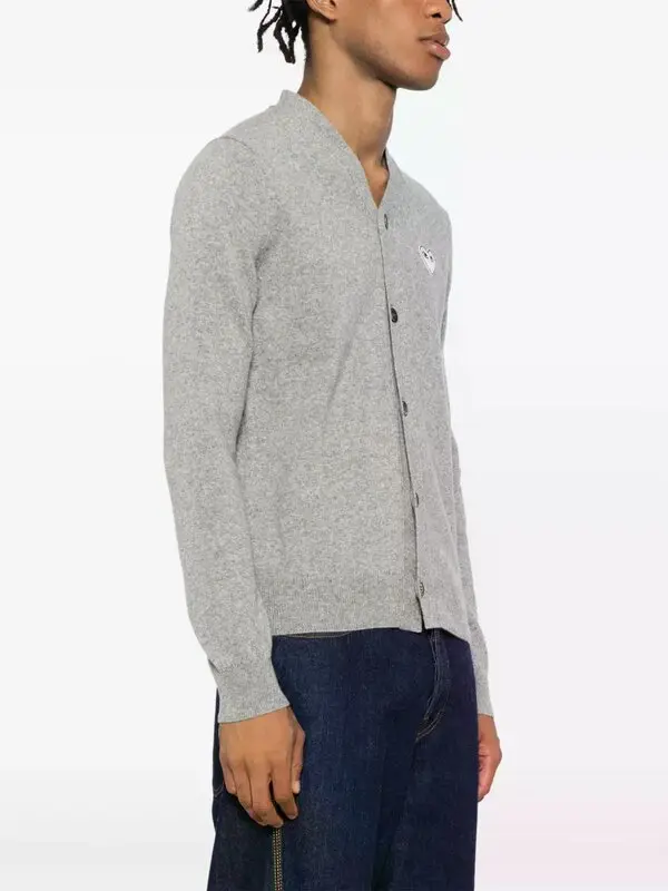 Play Comme Des Garcon Heart-motif Wool Cardigan