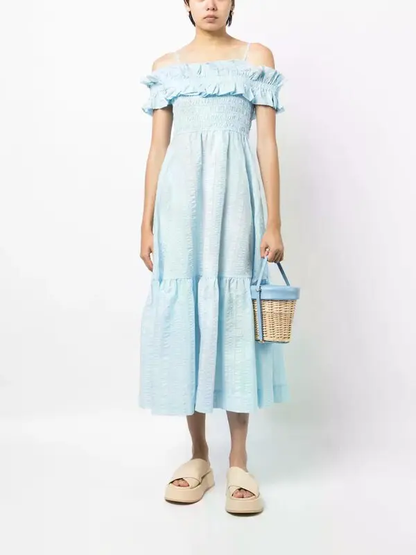 GANNI Ruffled Midi Dress