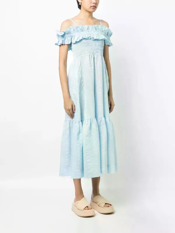 GANNI Ruffled Midi Dress