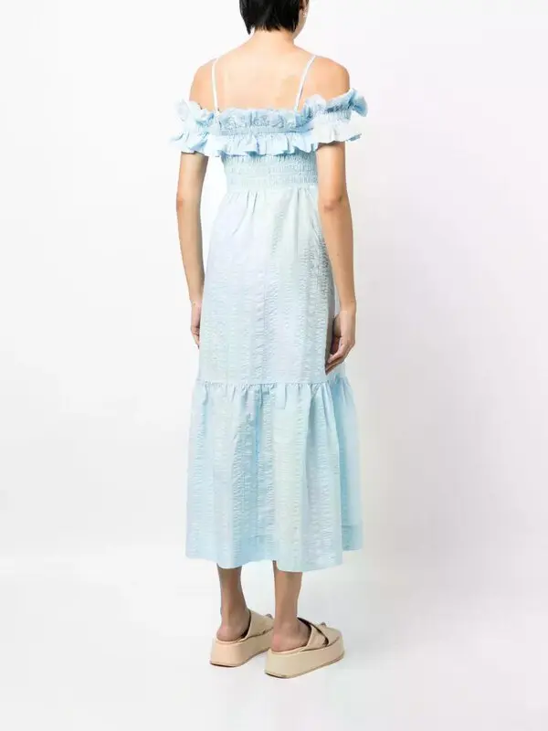 GANNI Ruffled Midi Dress