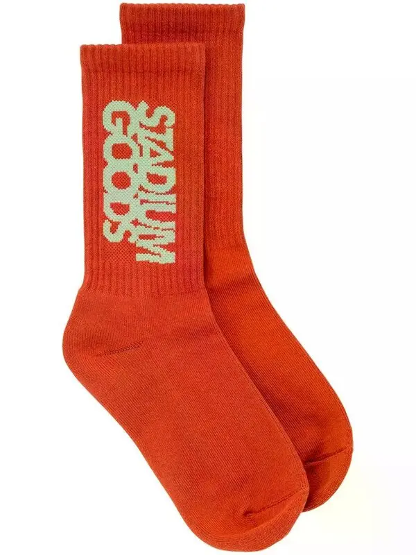 STADIUM GOODS Intarsia-knit Logo Crew Socks - Red