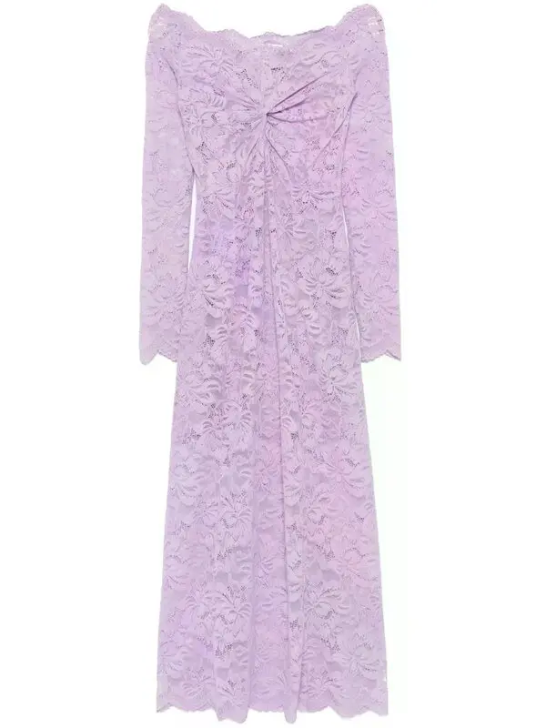 Rabanne Bardot-neckline Lace Maxi Dress