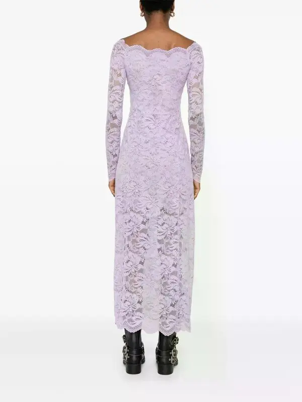 Rabanne Bardot-neckline Lace Maxi Dress