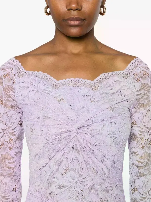 Rabanne Bardot-neckline Lace Maxi Dress