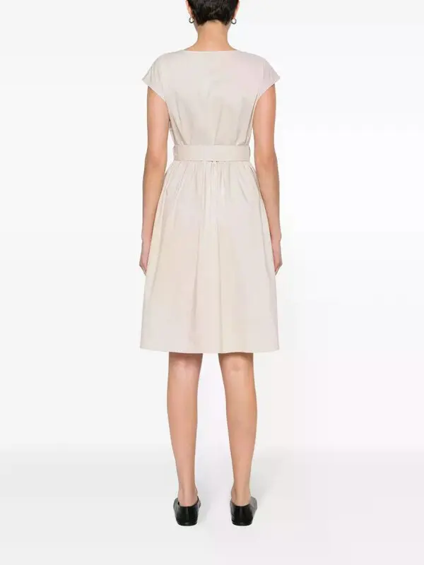 Woolrich Ruched Poplin Cotton Dress - Neutrals