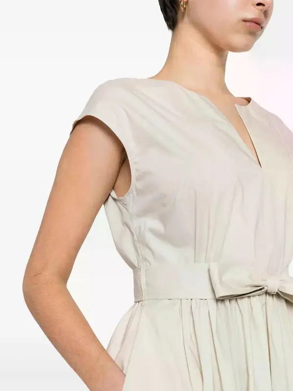 Woolrich Ruched Poplin Cotton Dress - Neutrals