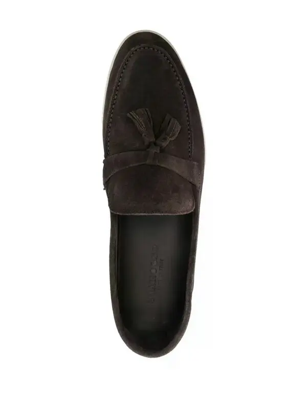 SCAROSSO Tassel-detail Suede Loafers - Brown
