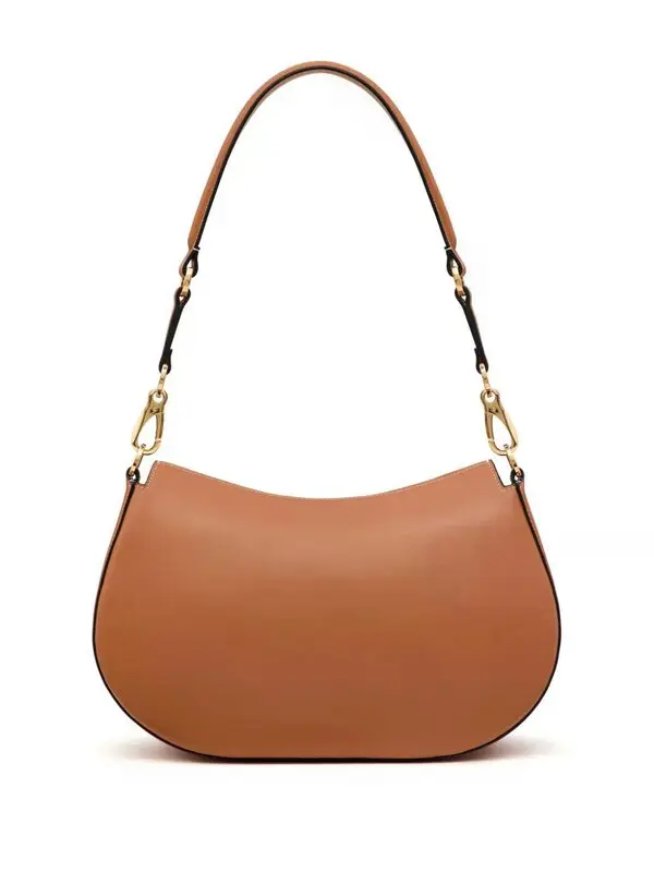 Valentino Garavani Ohval Leather Shoulder Bag - Brown