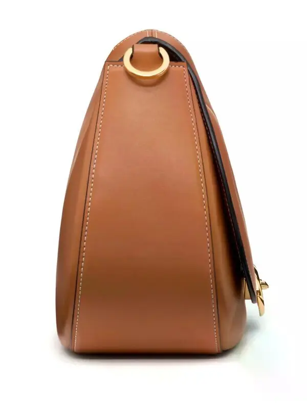 Valentino Garavani Ohval Leather Shoulder Bag - Brown