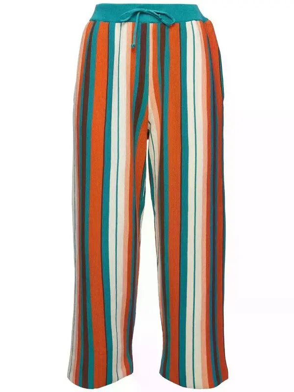 La DoubleJ Vertical-stripe Cropped Trousers