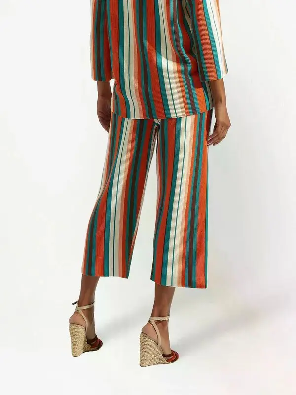 La DoubleJ Vertical-stripe Cropped Trousers