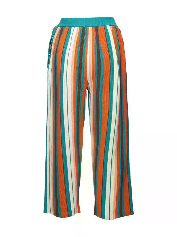 La DoubleJ Vertical-stripe Cropped Trousers