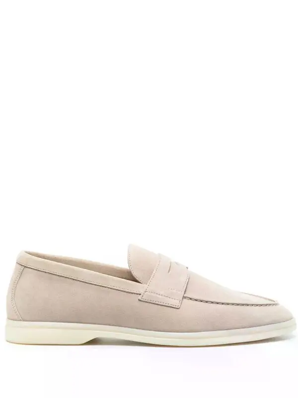 SCAROSSO Luciano Suede Loafers - Neutrals