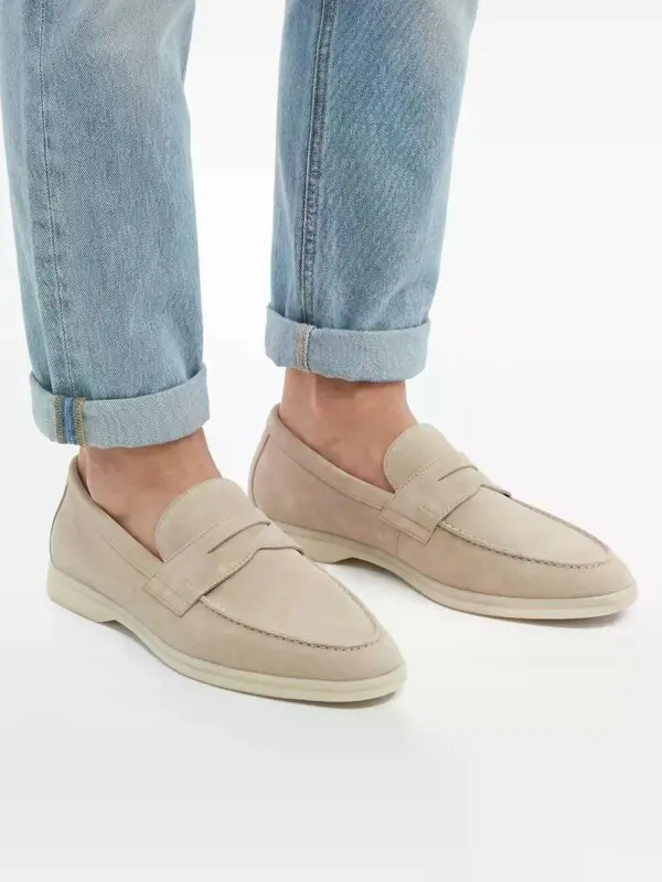 SCAROSSO Luciano Suede Loafers - Neutrals