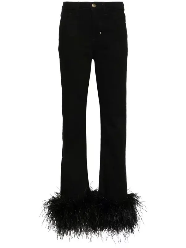 LOULOU Feather-trim Jeans