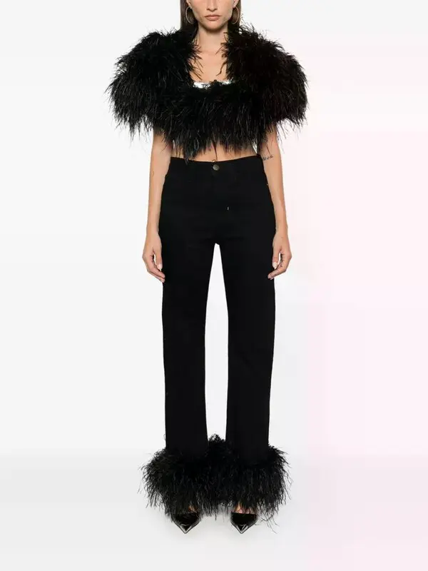 LOULOU Feather-trim Jeans