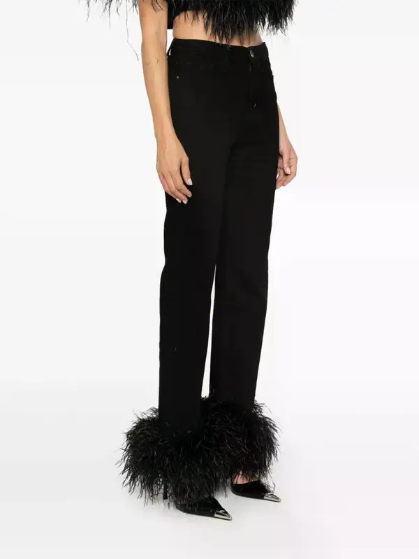 LOULOU Feather-trim Jeans