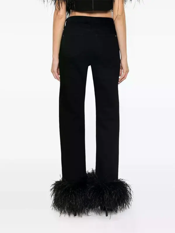 LOULOU Feather-trim Jeans