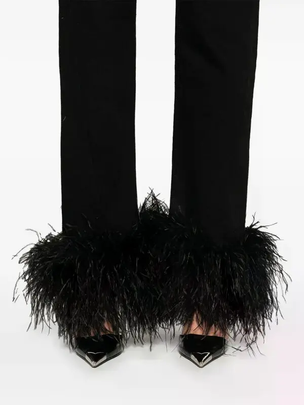LOULOU Feather-trim Jeans