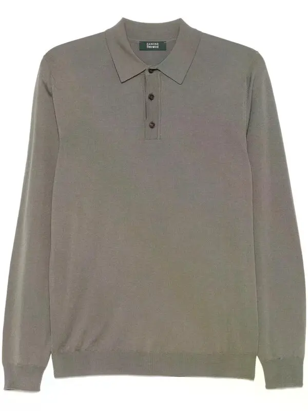 ZANONE Knitted Polo Shirt - Green