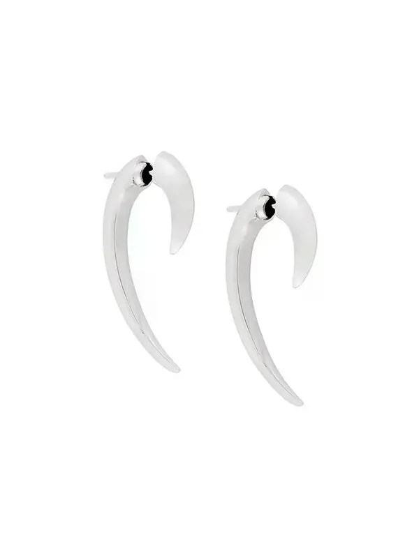 SHAUN LEANE 18kt White Gold Talon Earrings - Metallic