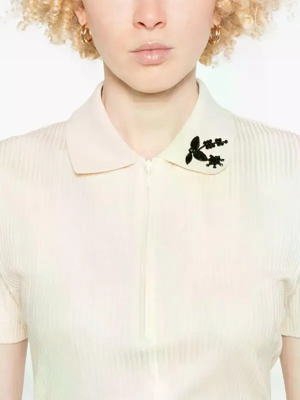 Moncler Beaded Polo Top