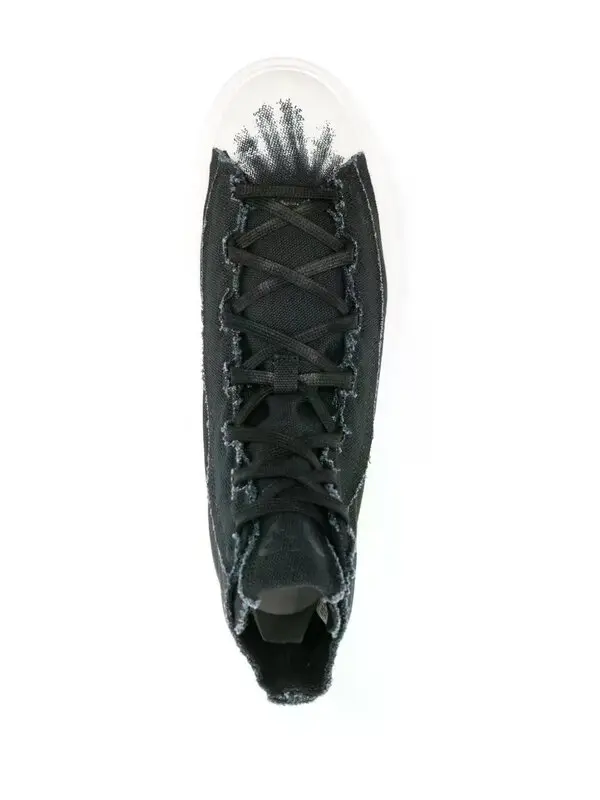 Y3 Nizza Distressed High-top Sneakers