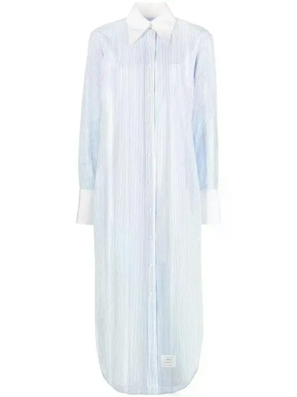 Thom Browne Striped Cotton Shirt Dress