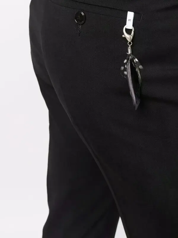 PT TORINO Stretch-virgin Wool Slim-fit Trousers - Black