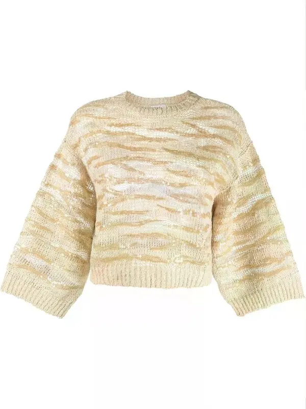 Brunello Cucinelli Sequin-embellished Cropped Jumper