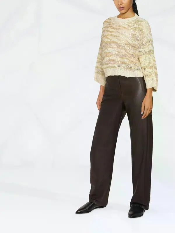 Brunello Cucinelli Sequin-embellished Cropped Jumper