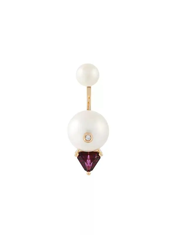 Delfina Delettrez Trillion' Diamond Single Earring - Red
