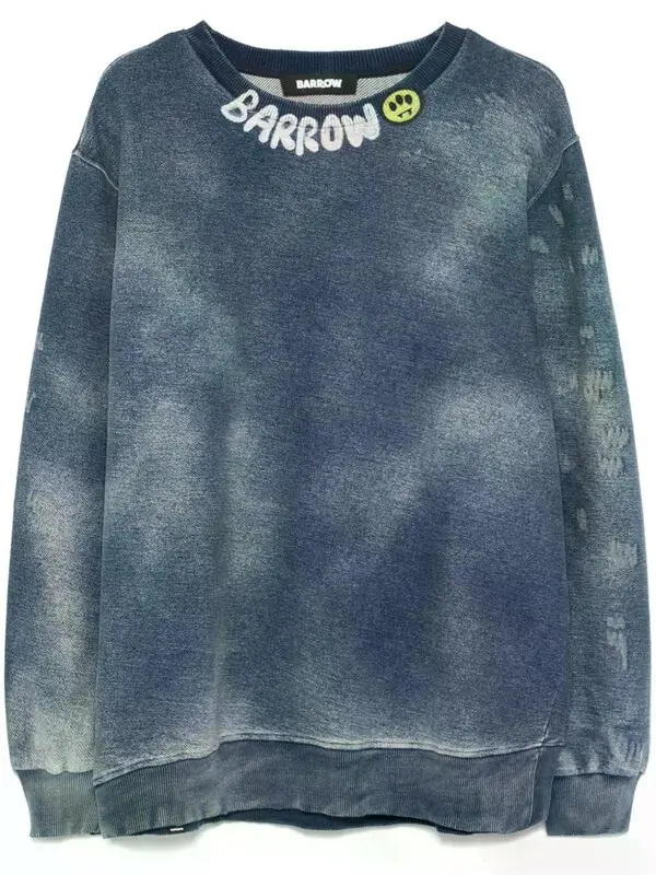 BARROW Washed Denim Sweatshirt