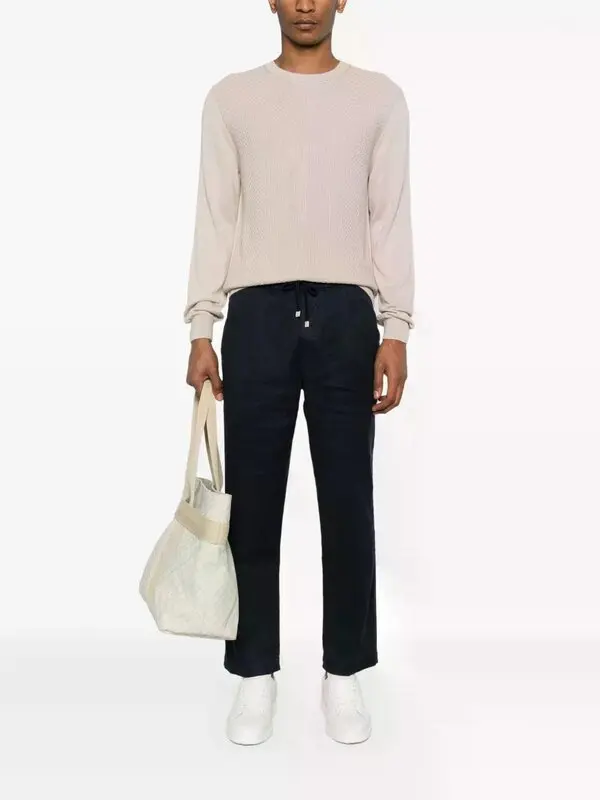 Canali Cotton Crew-neck Sweater - Neutrals