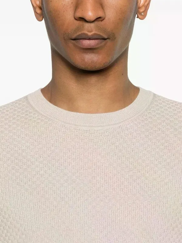 Canali Cotton Crew-neck Sweater - Neutrals