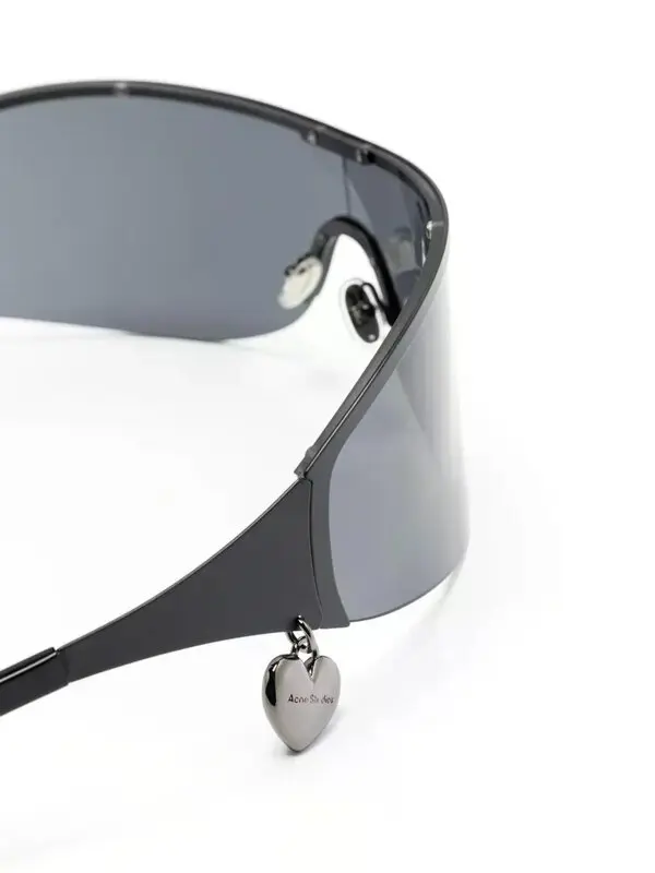 Acne Studios Logo-charm Shield-frame Sunglasses