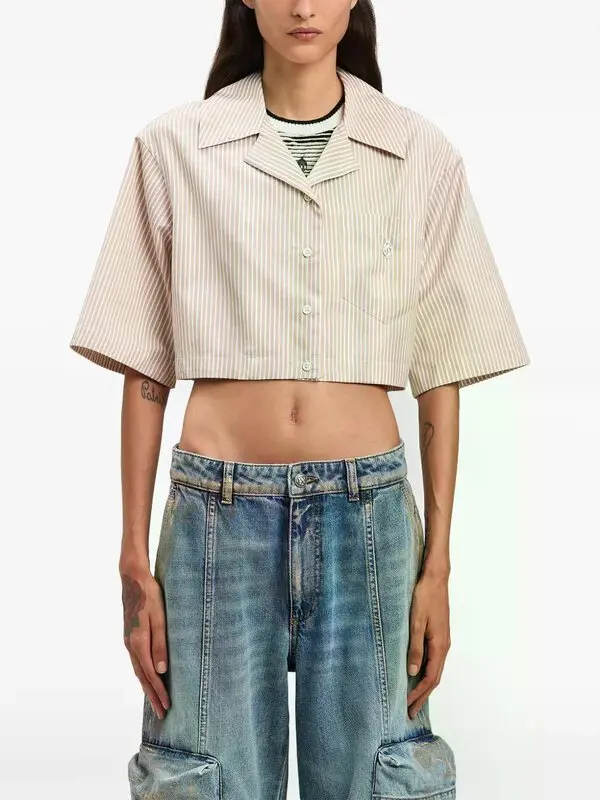 Palm Angels Logo Cropped Shirt