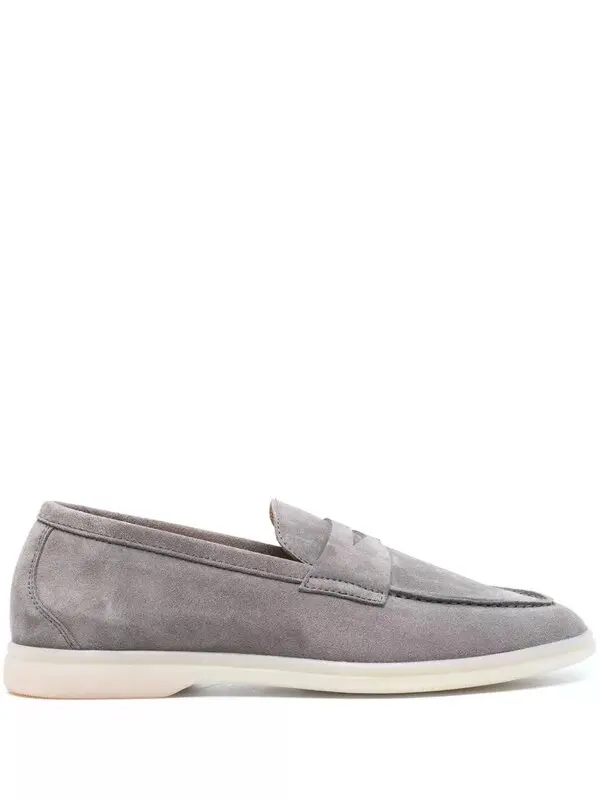 SCAROSSO Luciana Suede Loafers - Grey