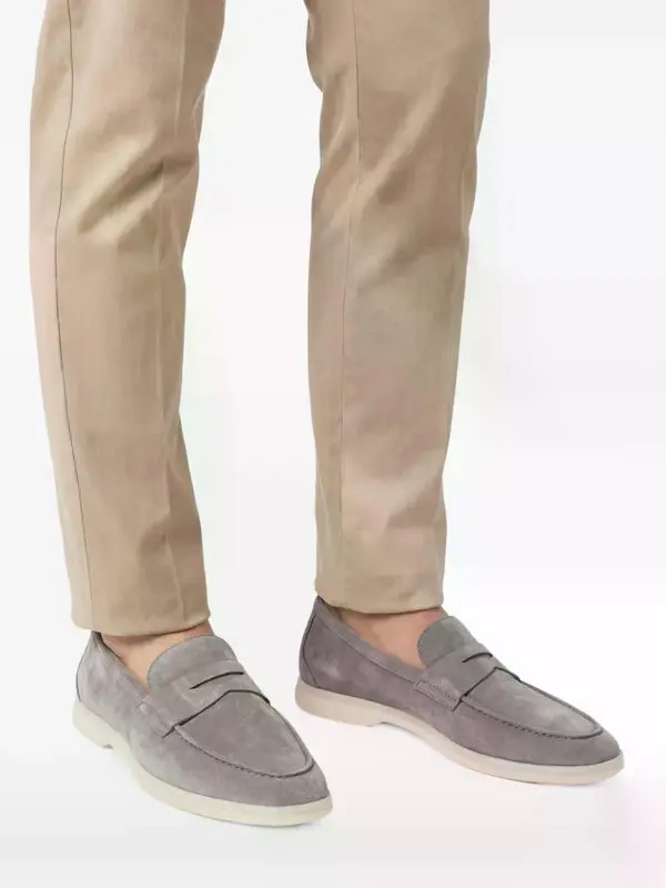 SCAROSSO Luciana Suede Loafers - Grey